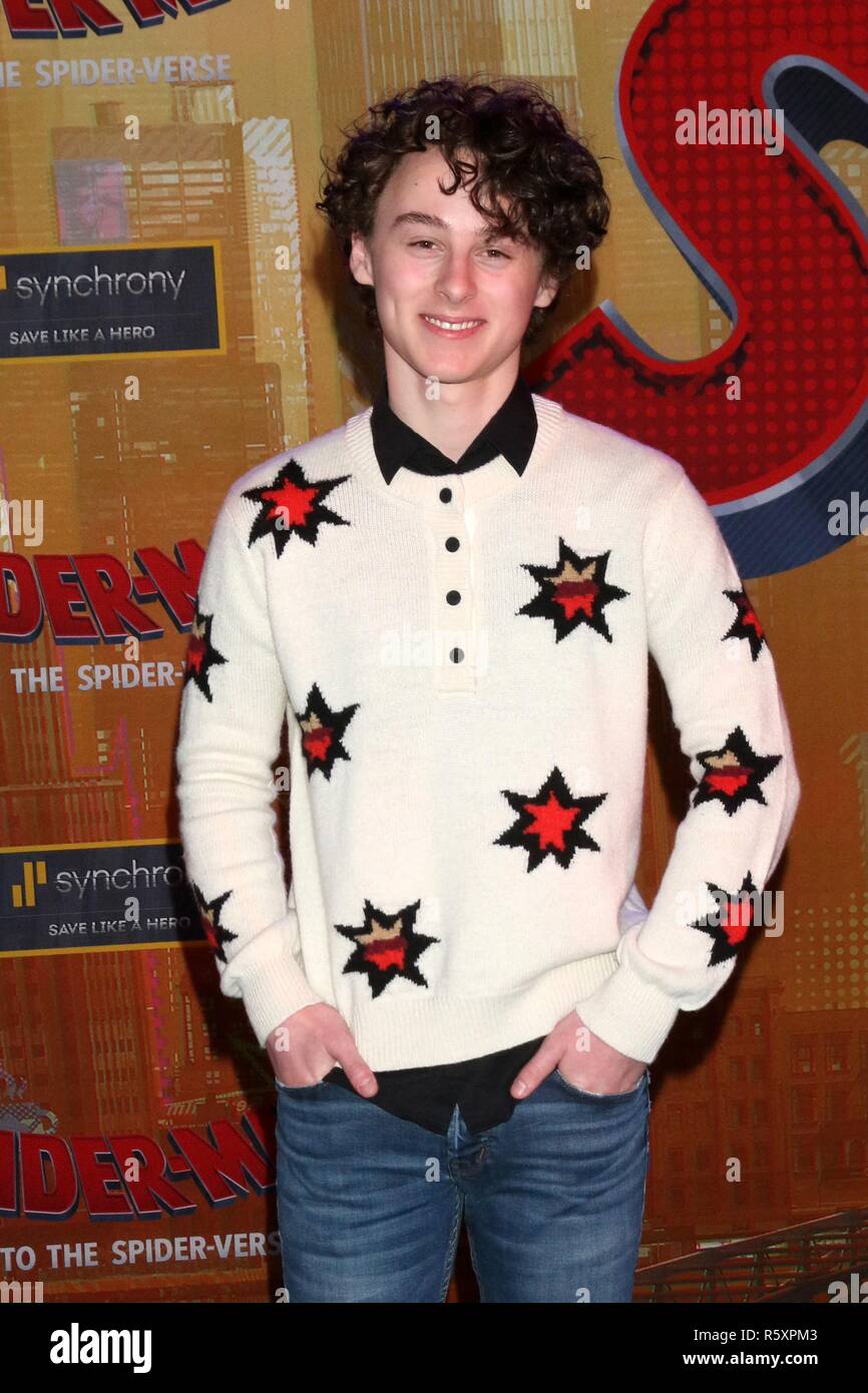 Los Angeles, CA, USA. 1st Dec, 2018. Wyatt Oleff at arrivals for SPIDER ...