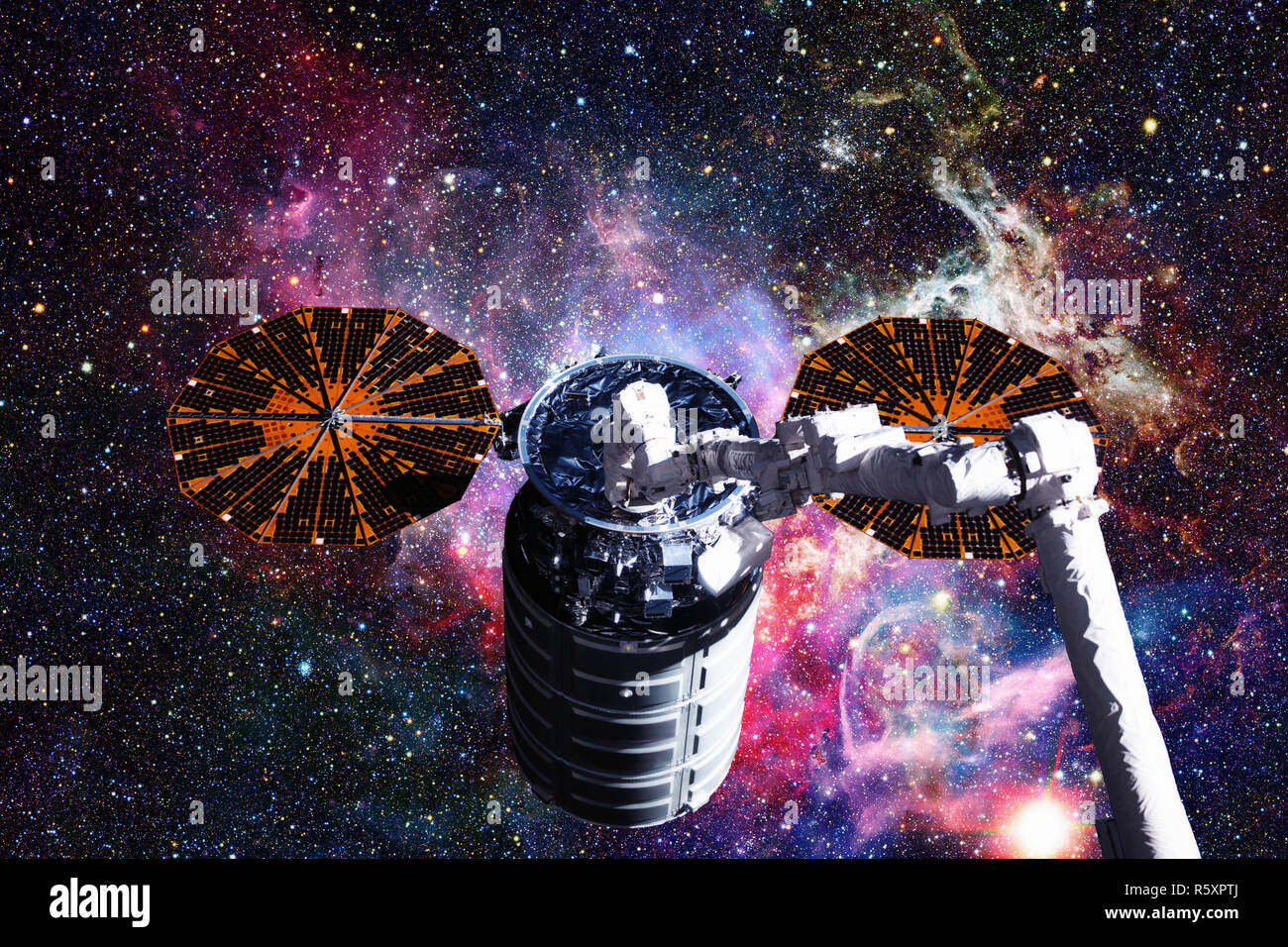 The Cygnus spacecraft in open space Stock Photo - Alamy