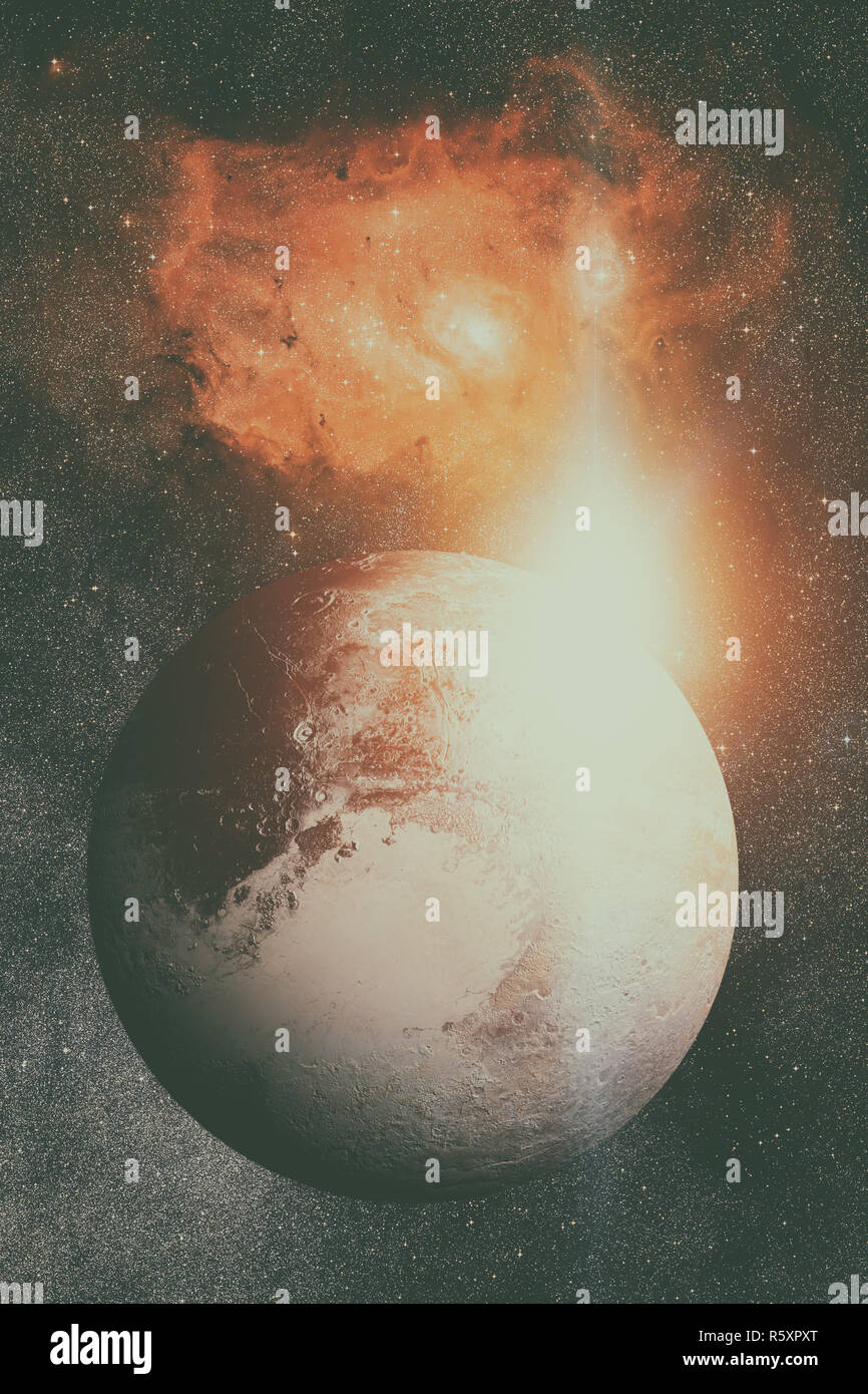Solar System - Pluto. It is a dwarf planet in the Kuiper belt Stock ...