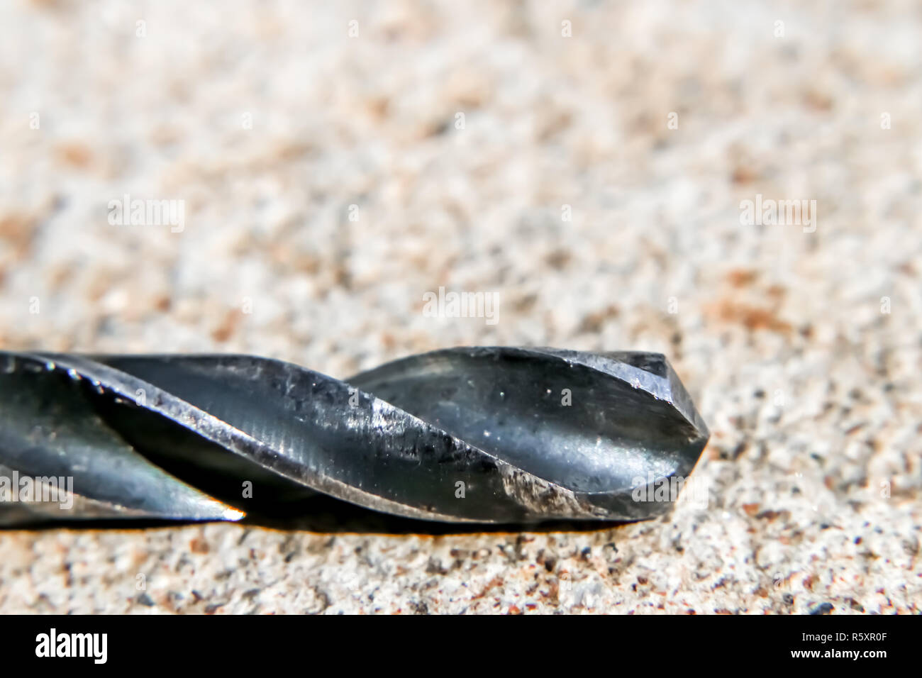 The Isolated Drill Bits with the Gray Ground Background Stock Photo - Alamy