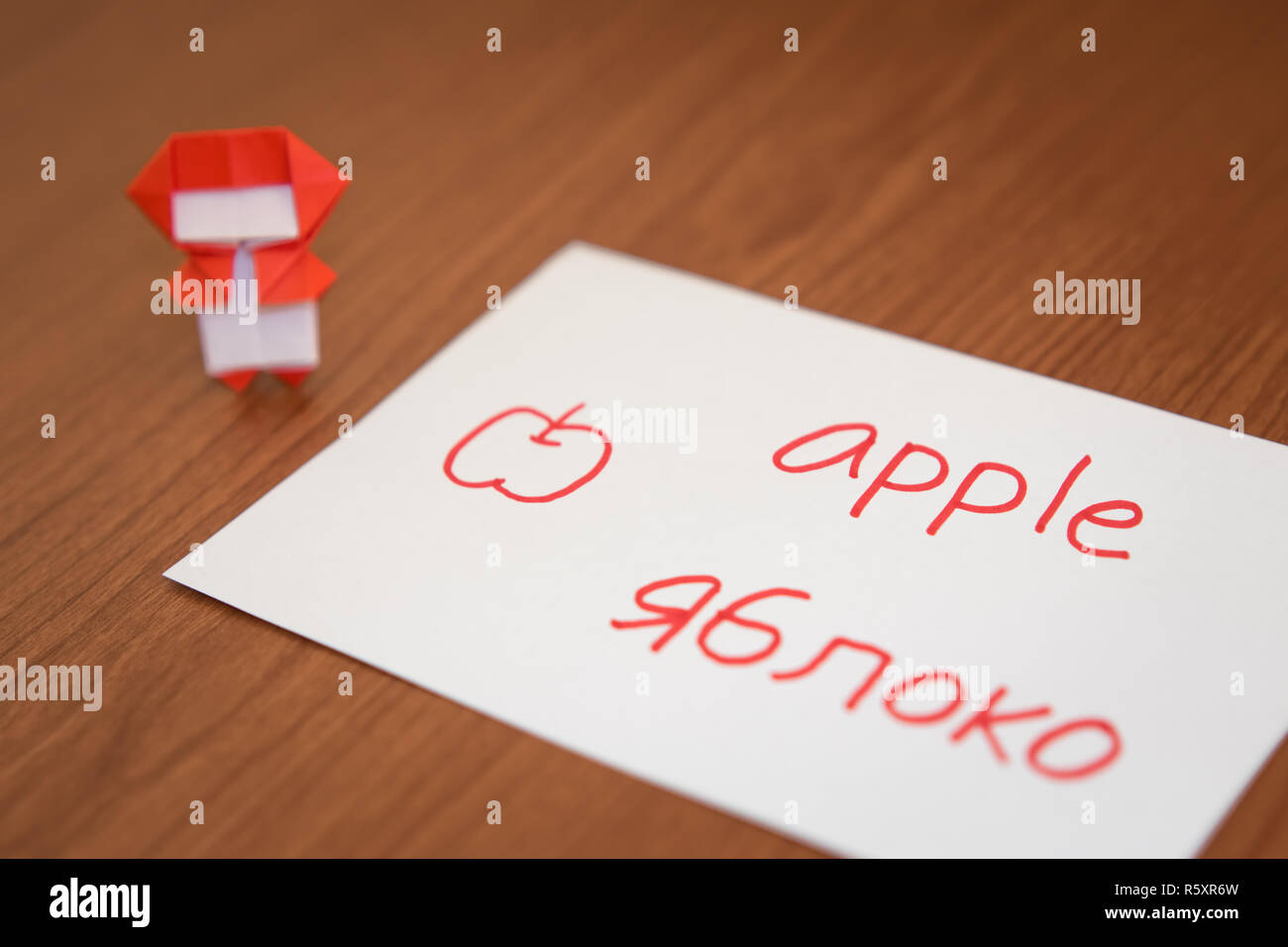 Russian Learning New Language with Fruits Name Flash Cards Stock Photo ...