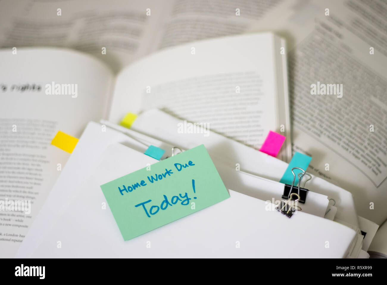 Homework Due Today Stack of Documents with Large Amount of Reading ...