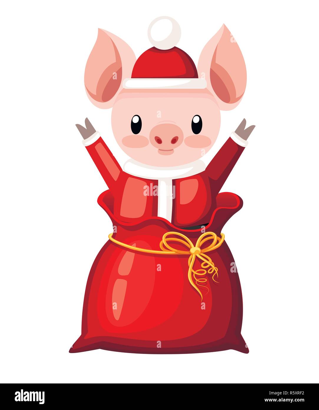 Cute pig in christmas Stock Vector Images - Alamy