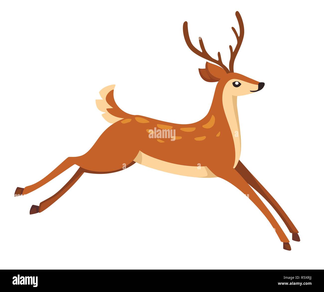 Brown deer. Hoofed ruminant mammals. Cartoon animal design. Cute deer ...