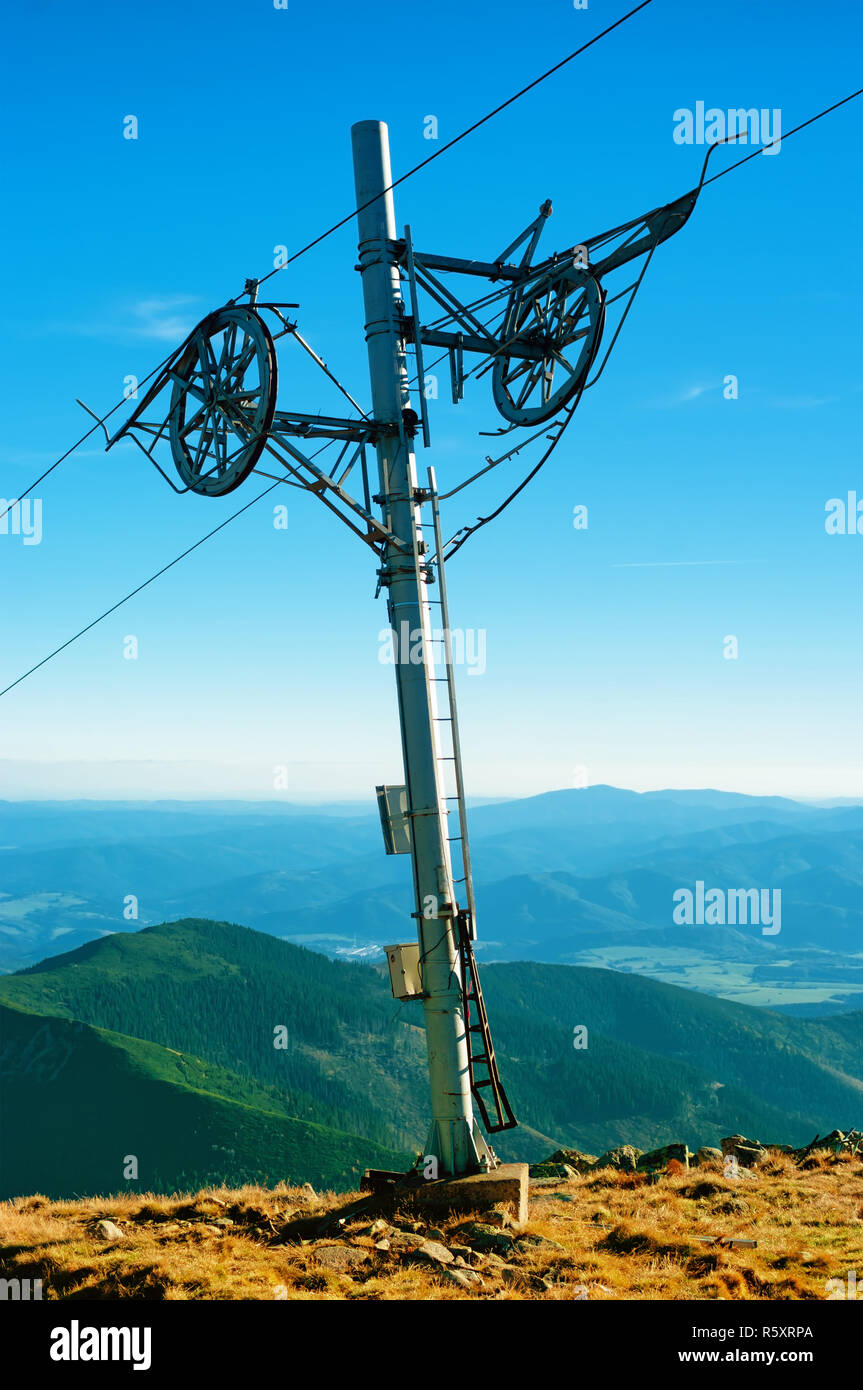 Old cableway pillar Low Tatras National Park Stock Photo - Alamy