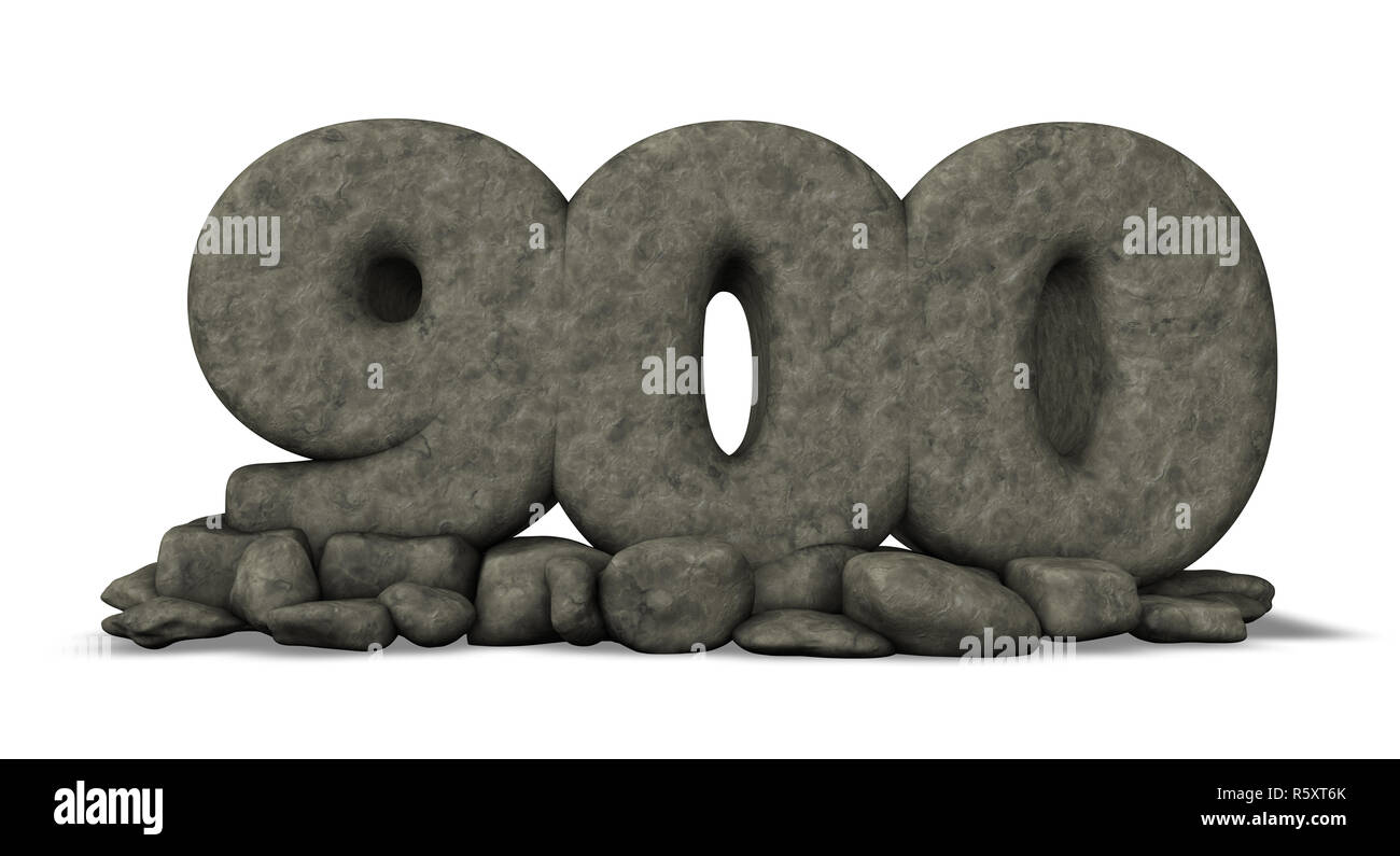 number nine hundred from stone - 3d illustration Stock Photo - Alamy
