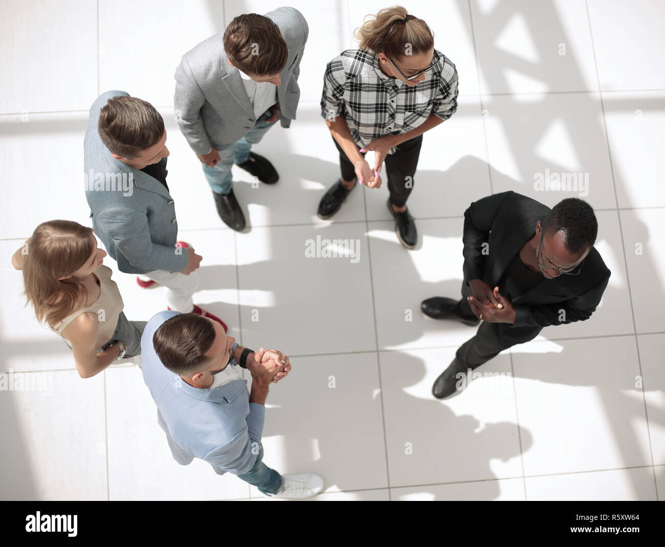 Top view of diversity group working together on architectural pr Stock ...
