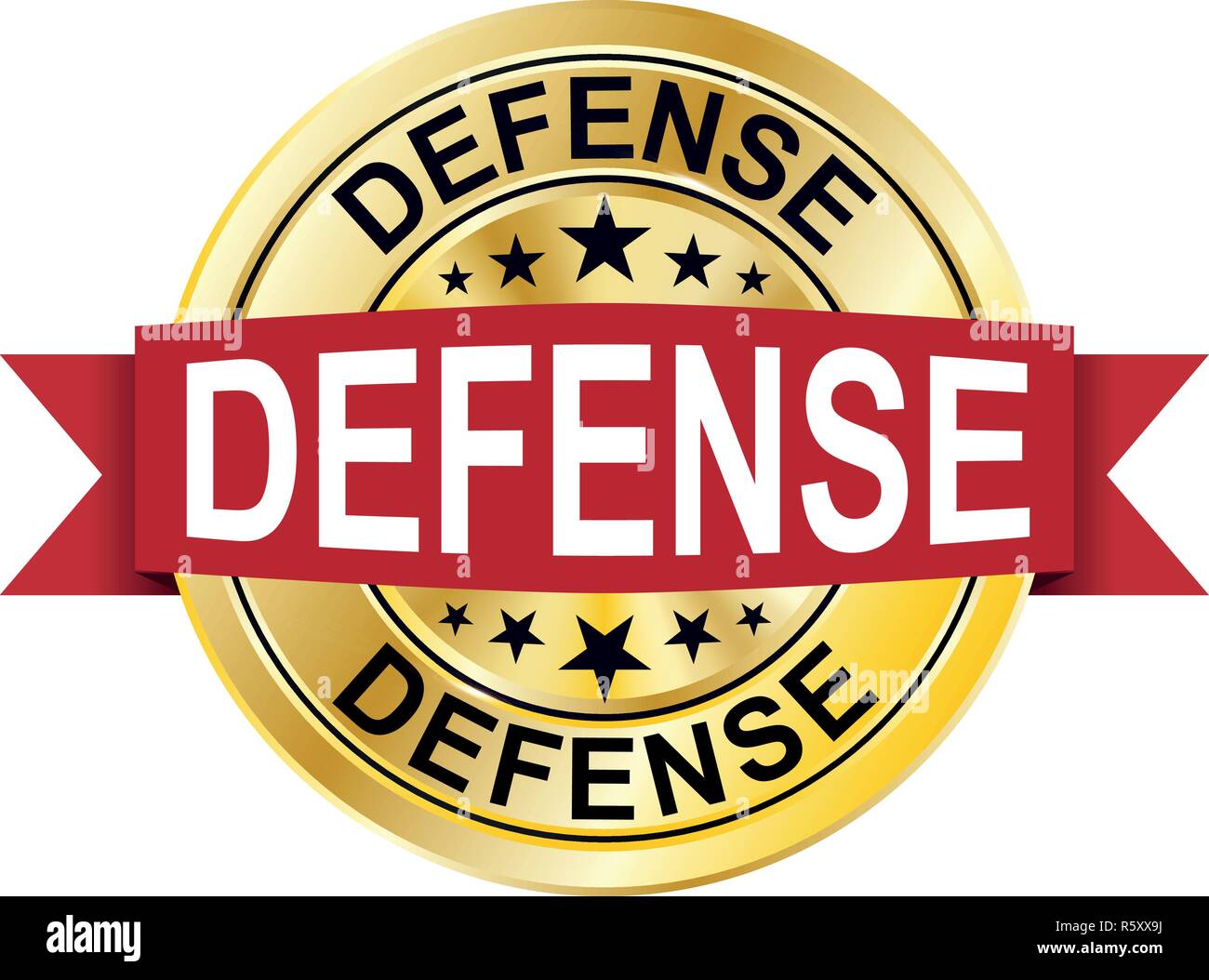 red defense round golden web coin medal badge Stock Vector Image & Art ...
