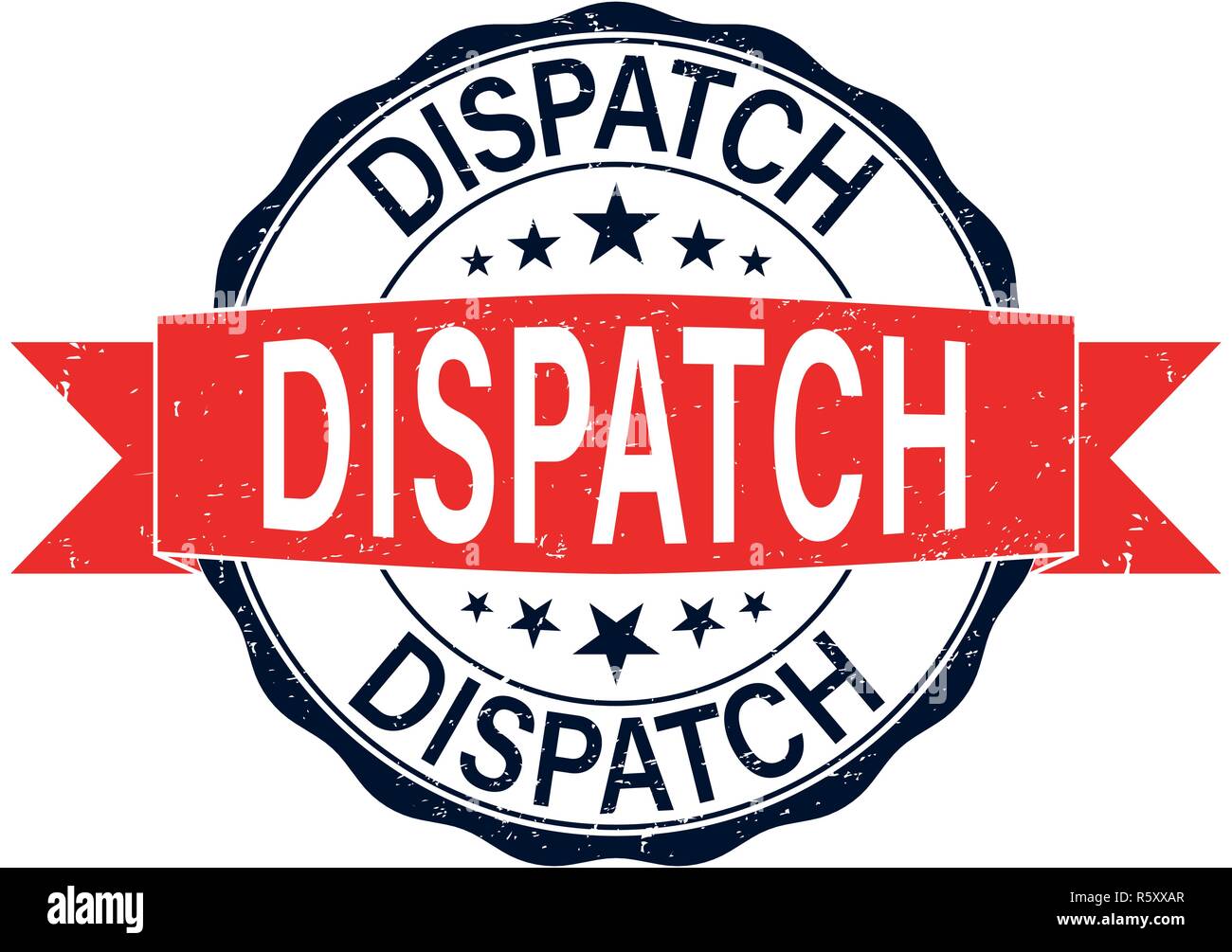red dispatch rubber web stamp with stars Stock Vector Image & Art - Alamy