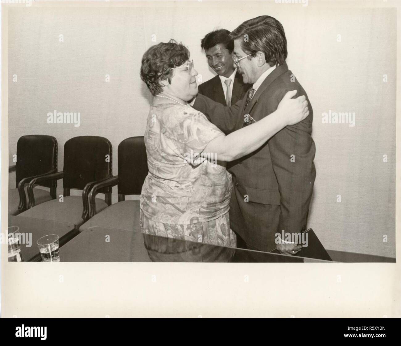 Admin. Atwood presenting general awards - Woman receiving award Stock ...