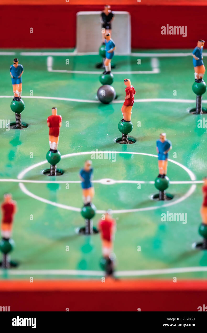 Player figurines of tabletop football game Stock Photo - Alamy
