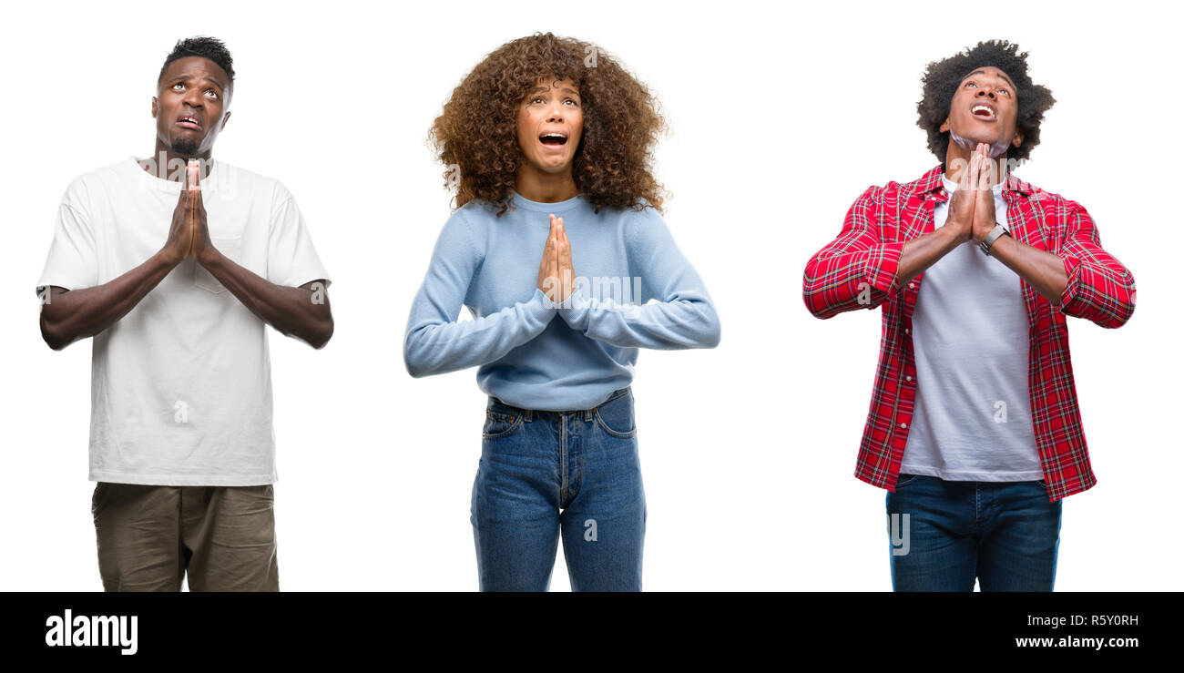 Collage of african american group of people over isolated background ...