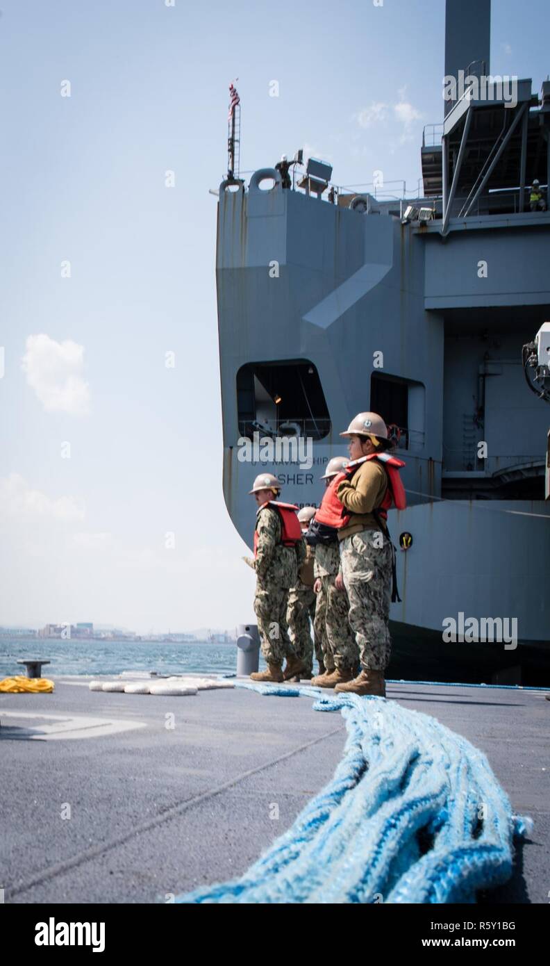 POHANG, Republic of Korea (April 15, 2017) – Sailors attached to ...