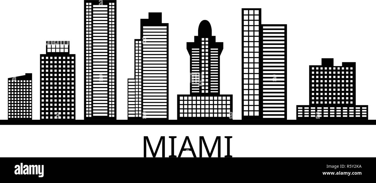 miami skyline on white background Stock Vector Image & Art - Alamy