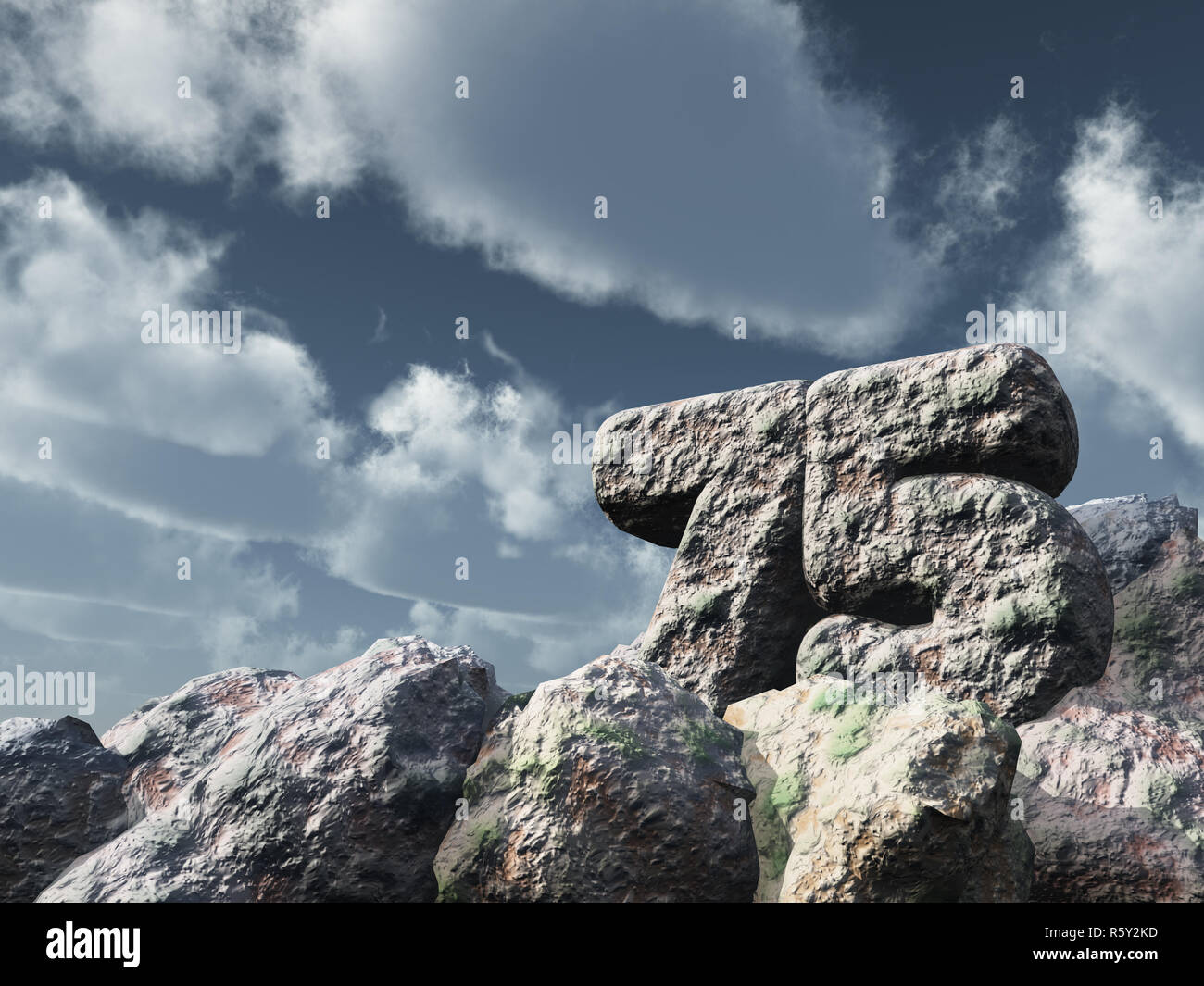 number seventy-five rocks Stock Photo - Alamy