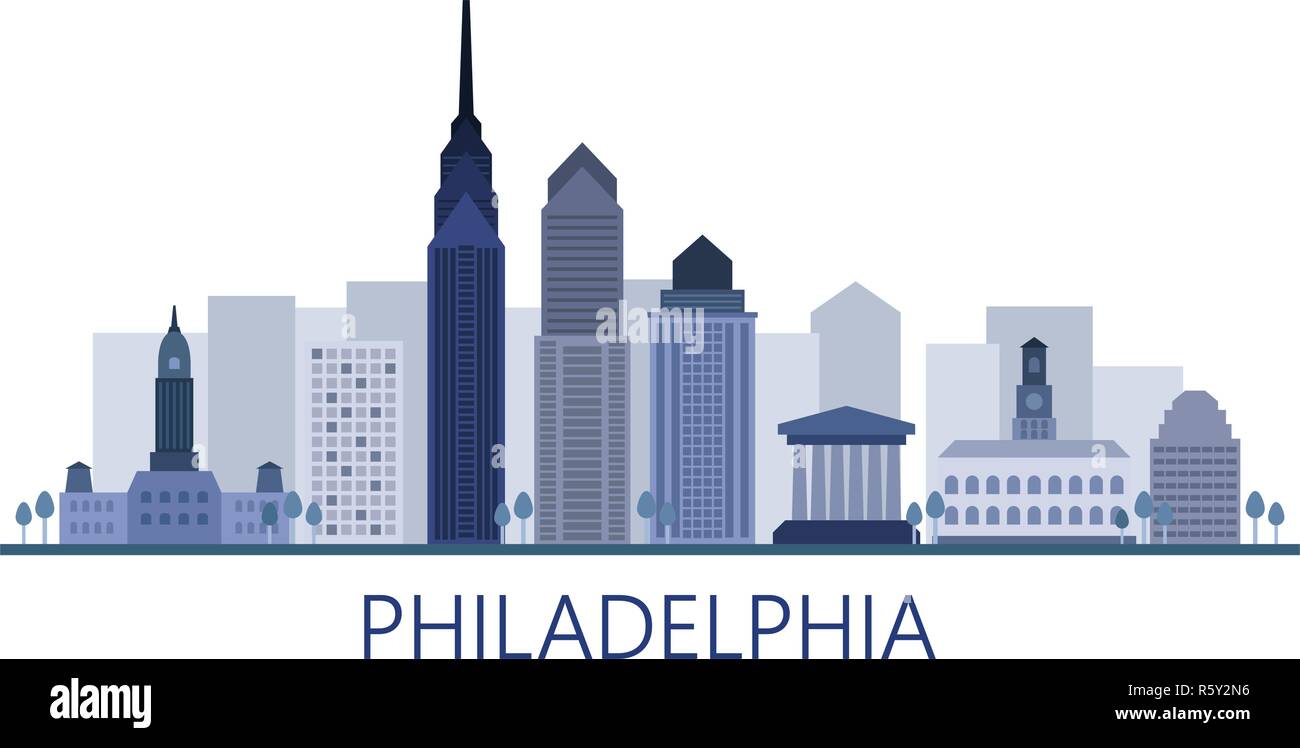 philadelphia skyline on white background Stock Vector Image & Art - Alamy