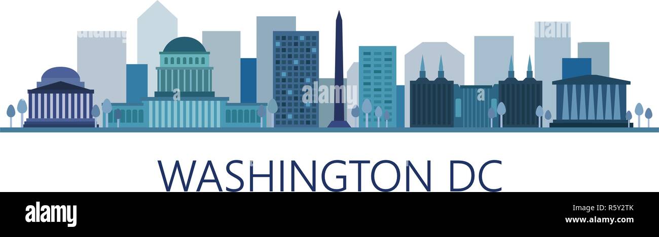 washington skyline on white background Stock Vector Image & Art - Alamy