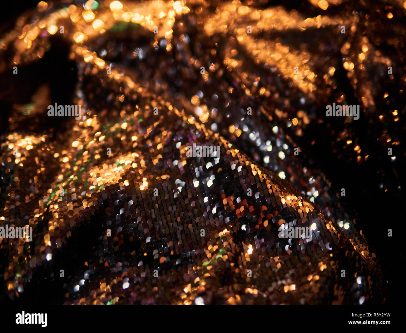 blurred defocused red bright light. lens flare. shiny spots. dark ...