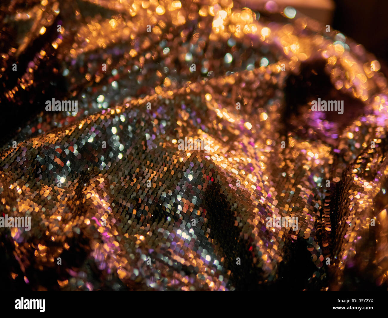 blurred defocused red bright light. lens flare. shiny spots. dark ...