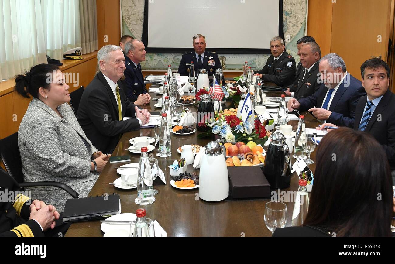 Secretary of Defense Jim Mattis, who arrived in Israel last night ...