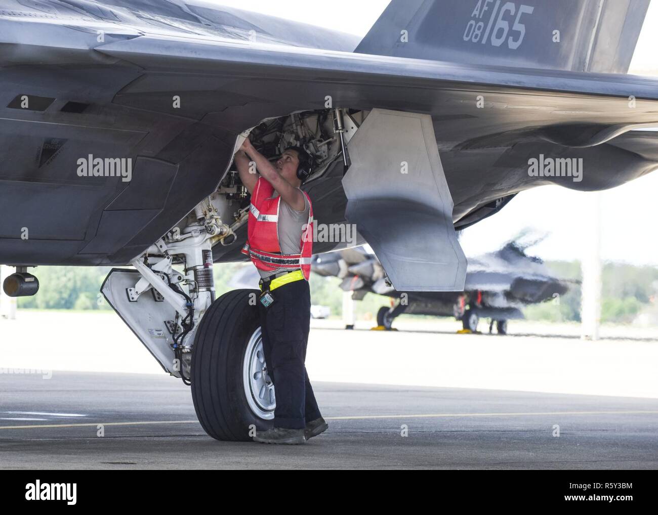 A U.S. Air Force crew chief from the 1st Maintenance Squadron, 27th ...