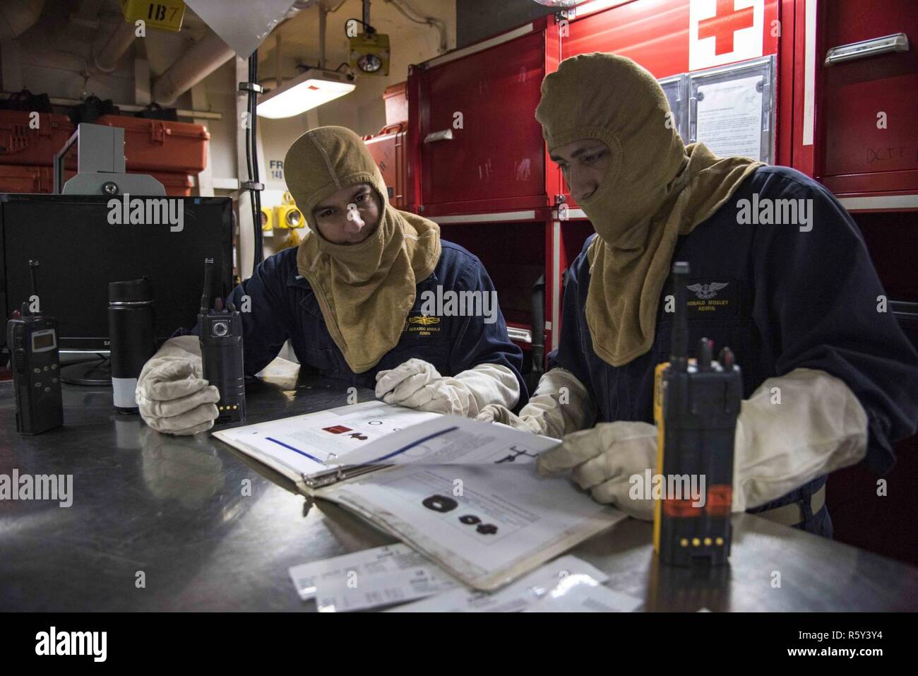NORFOLK (April 20, 2017) Lt. j.g. Gerardo Arbulu, left, and Chief ...