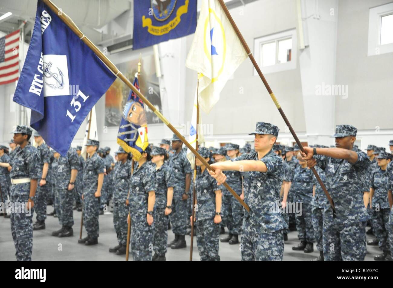 GREAT LAKES, Il. (April 19, 2017) Recruits rehearse their pass-in ...