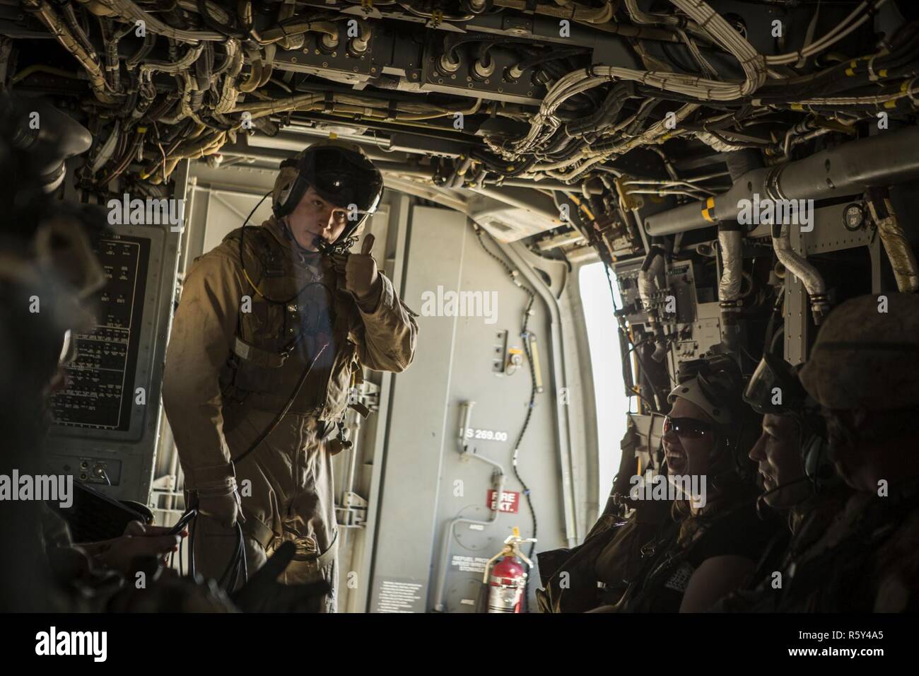 U.S. Marine Corps Sgt. Michael Roderick, crew chief with Marine Medium ...