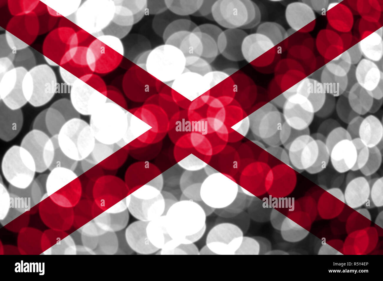 Alabama abstract blurry bokeh flag. Christmas, New Year and National day concept flag. United ...