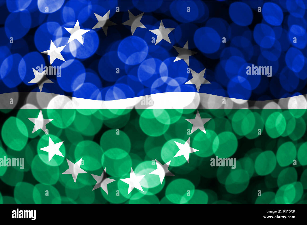 Hampton Roads, Virginia abstract blurry bokeh flag. Christmas, New Year ...