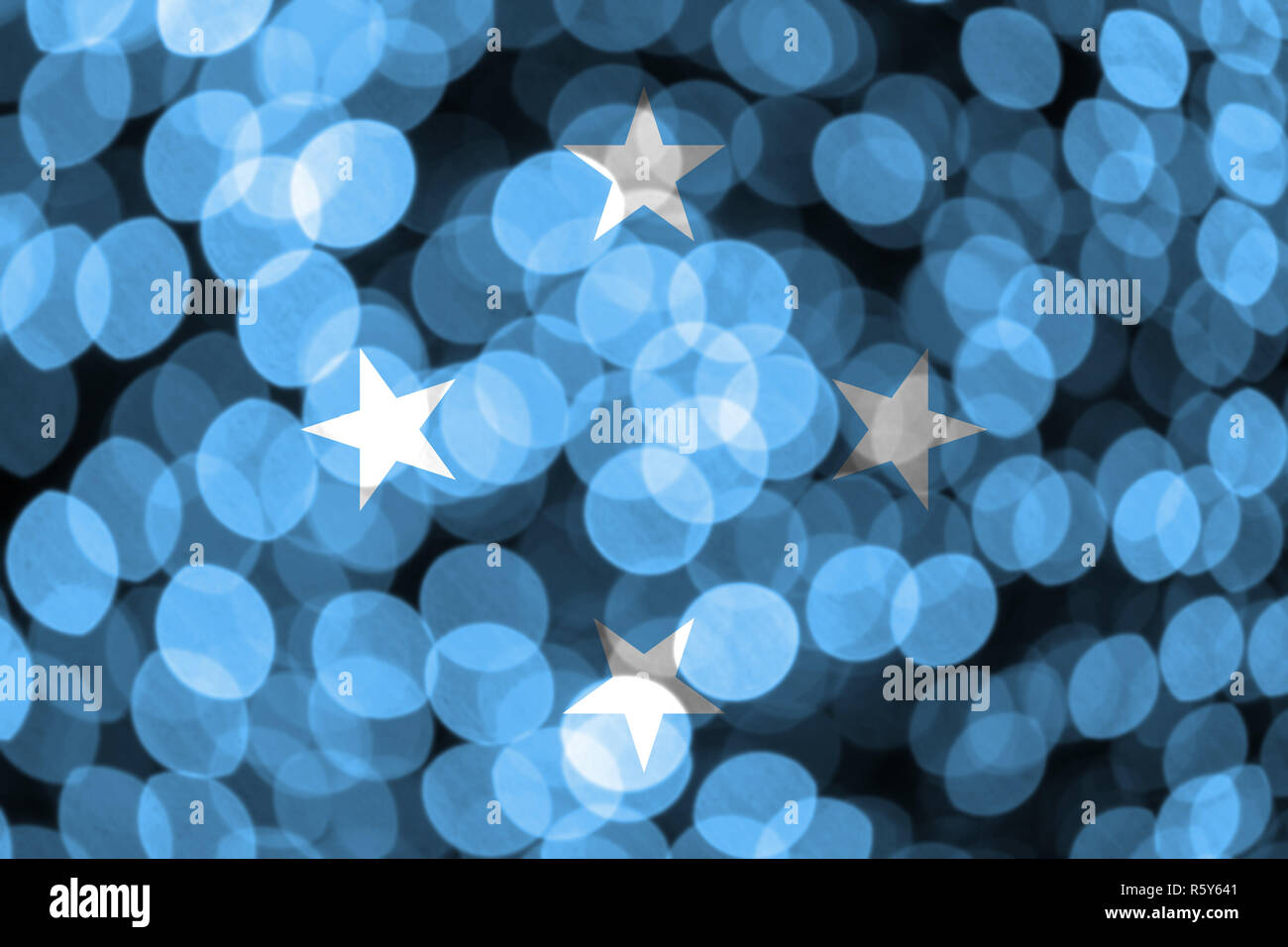 Micronesia abstract blurry bokeh flag. Christmas, New Year and National ...