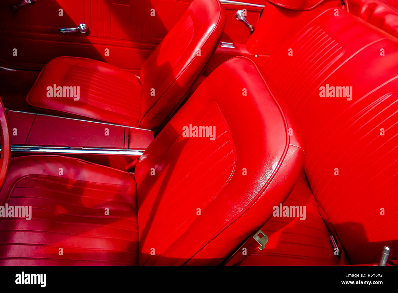 Red leather car seats hi-res stock photography and images - Alamy