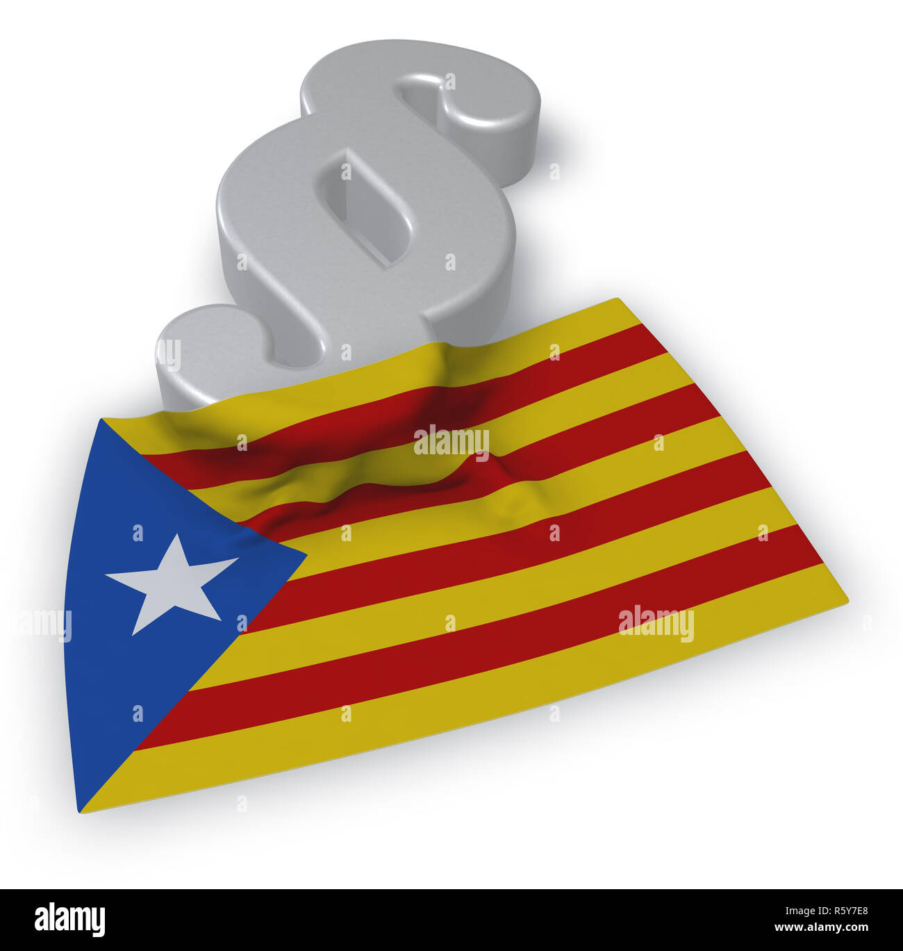flag of catalonia and paragraph symbol Stock Photo - Alamy