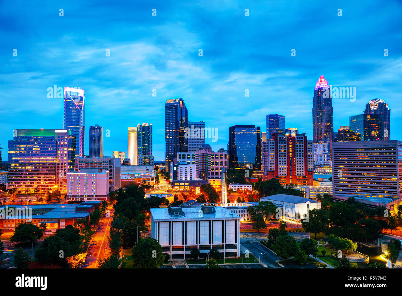 Overview of downtown Charlotte, NC Stock Photo - Alamy