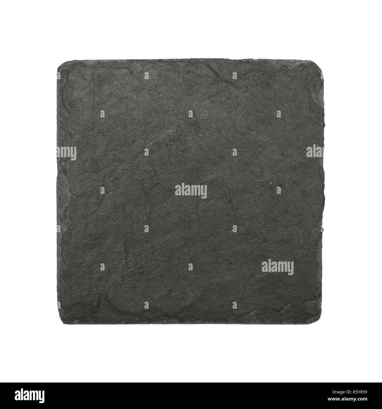 Square black slate board isolated on white Stock Photo - Alamy