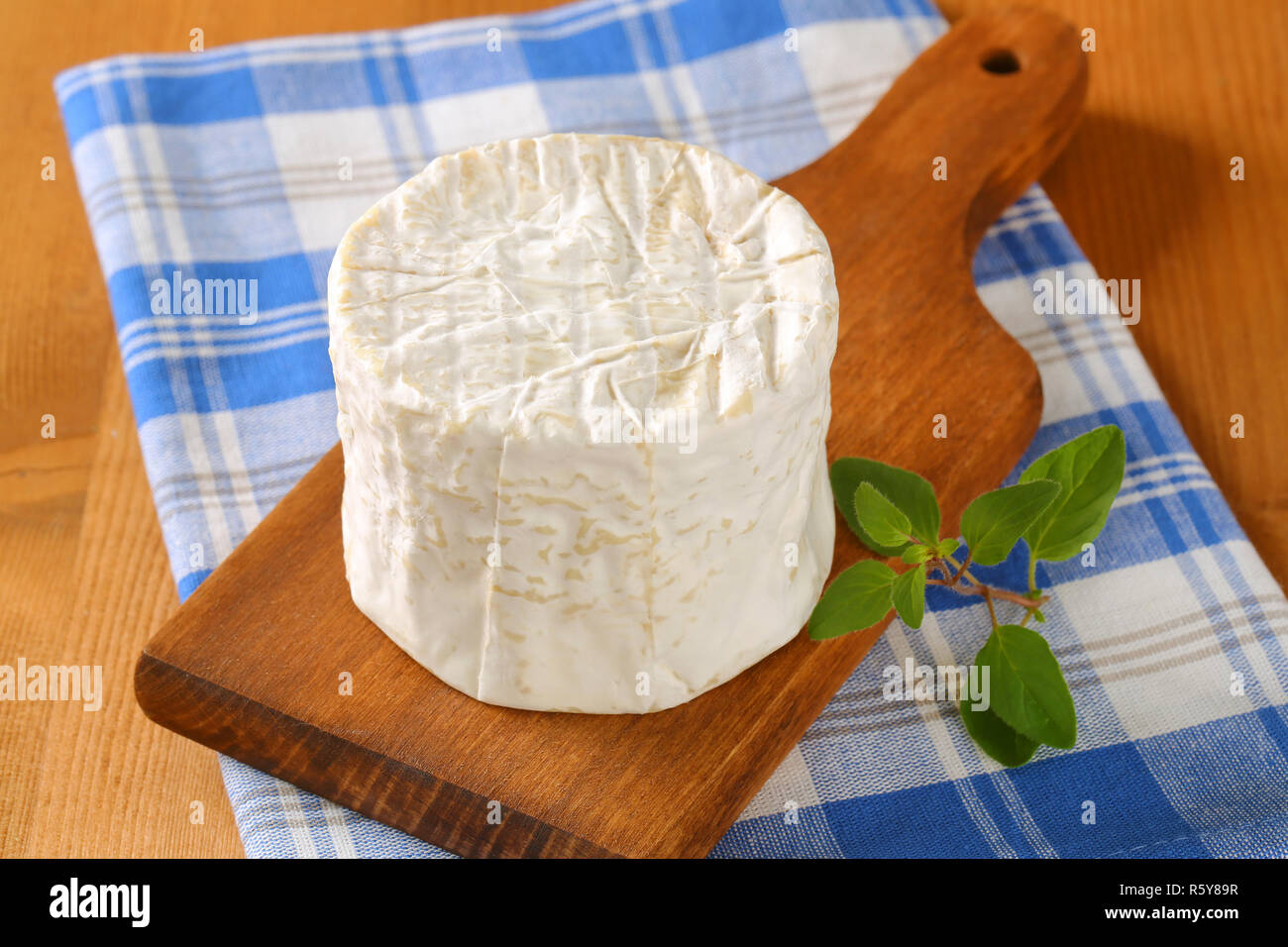 French Chaource cheese Stock Photo - Alamy