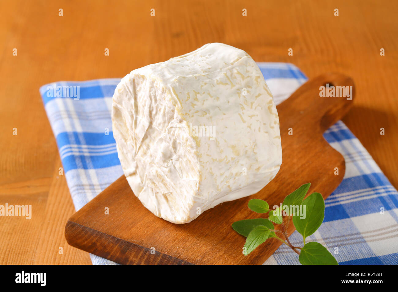 French Chaource cheese Stock Photo - Alamy