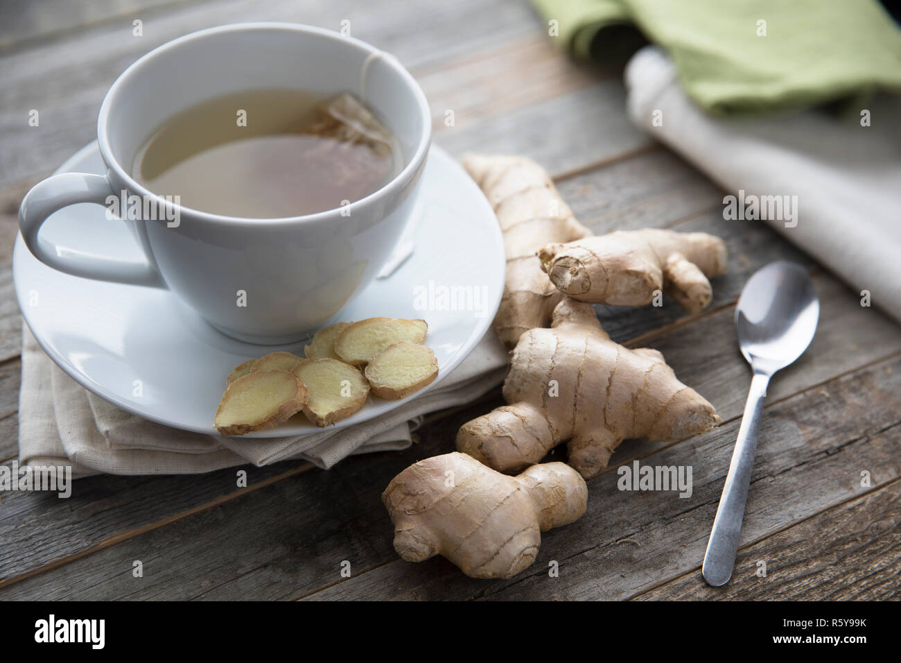 Ginger Tea and Ginger Slices Stock Photo - Alamy