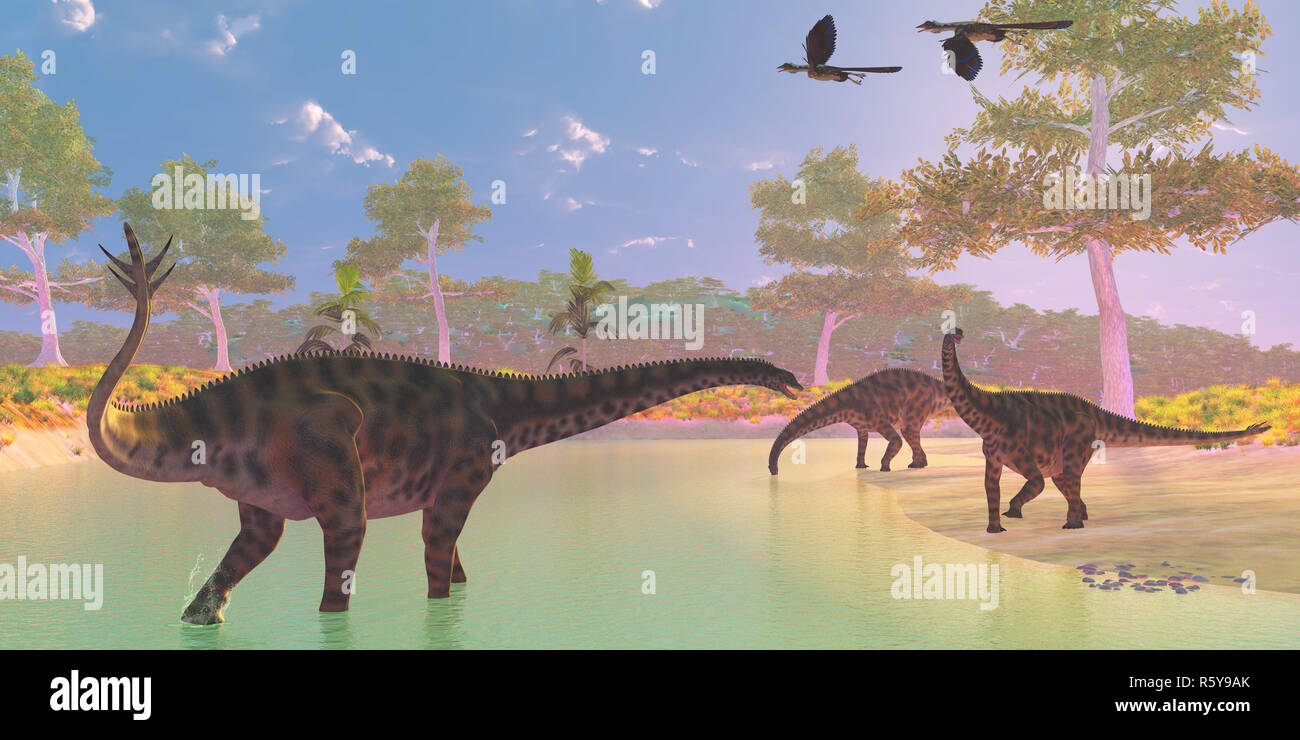 Spinophorosaurus Dinosaur River Stock Photo - Alamy