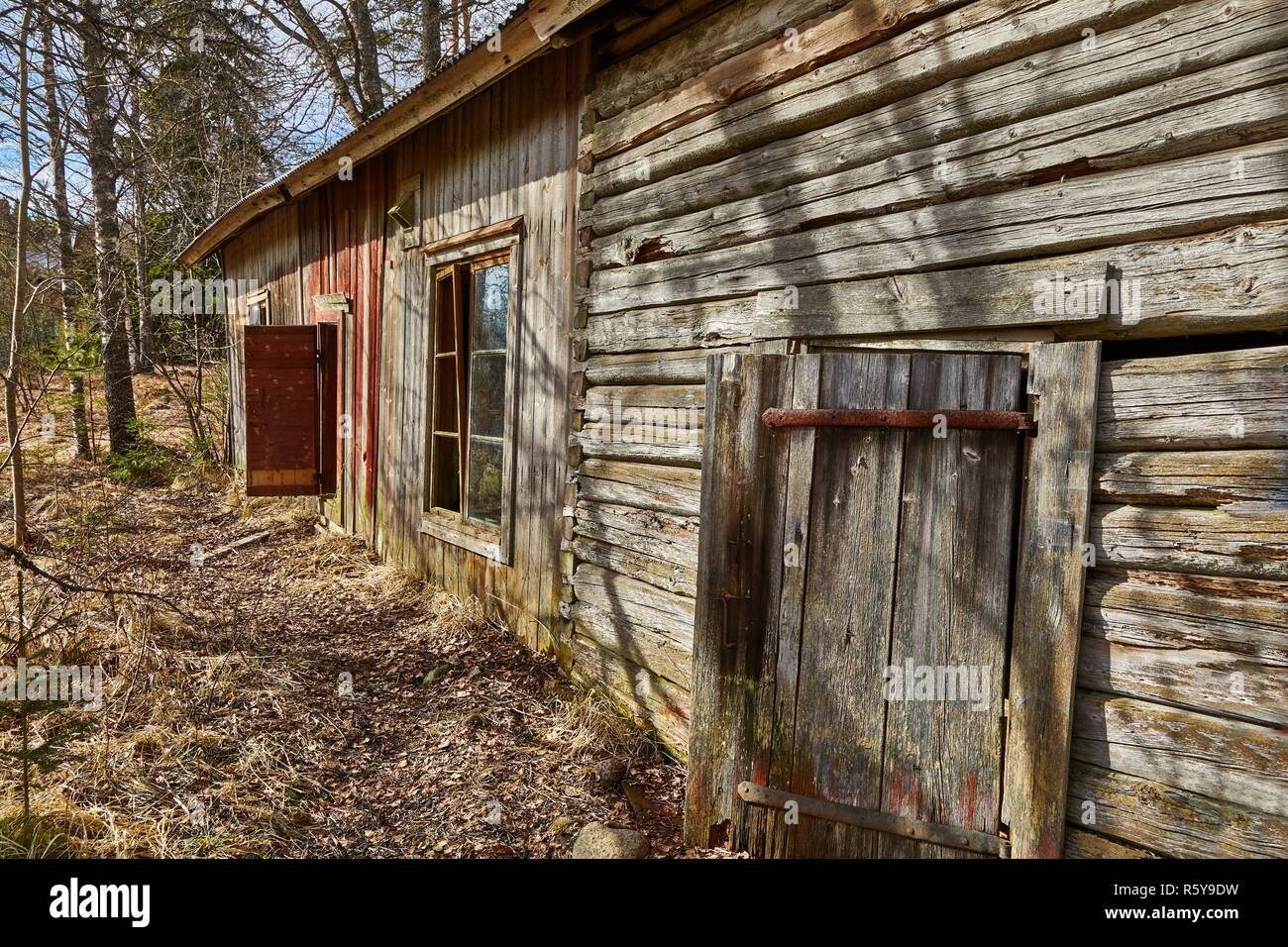 Rural Wooden Window Stock Photo - Alamy