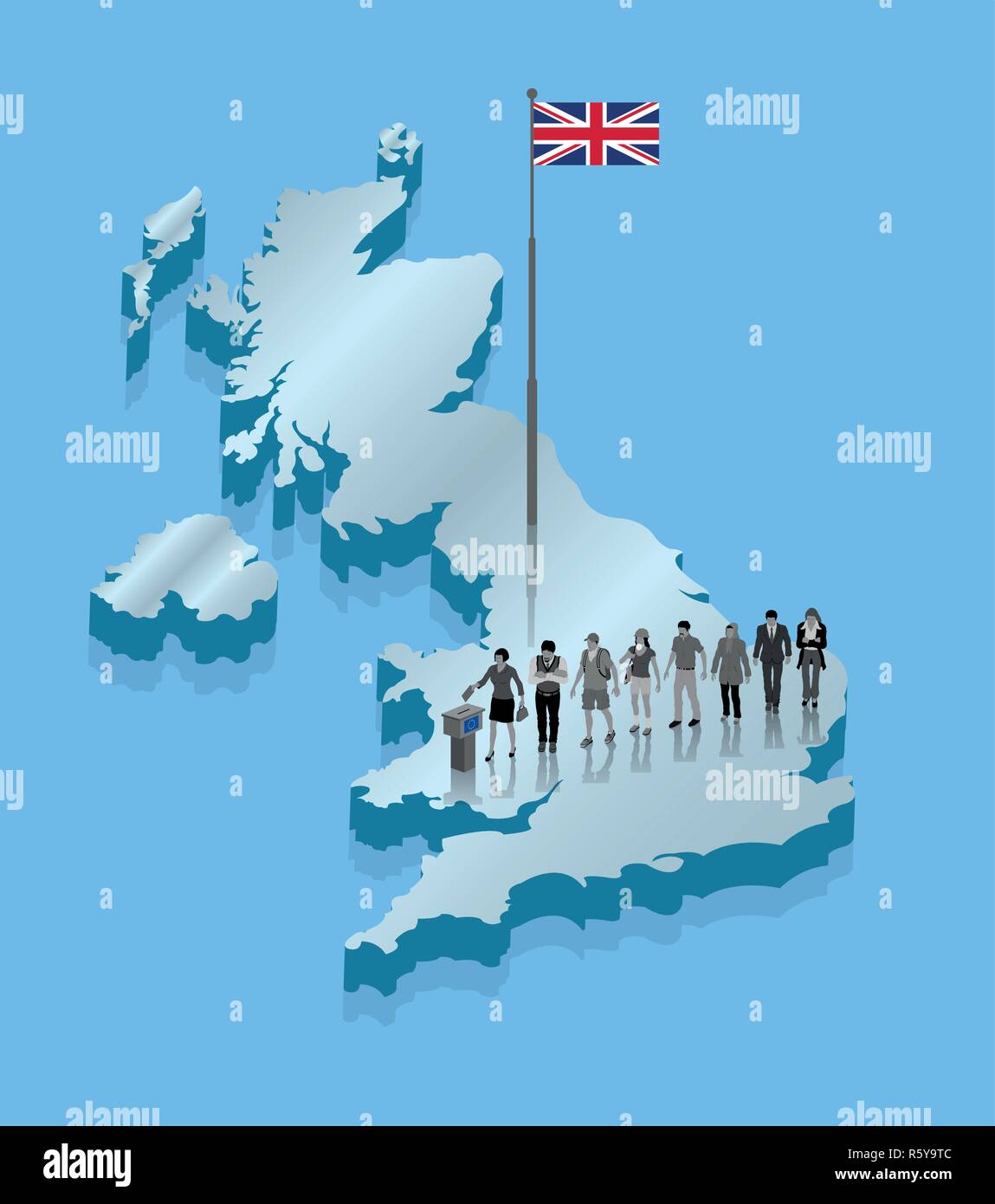 United Kingdom citizens are voting for Brexit over a Britain map. All ...