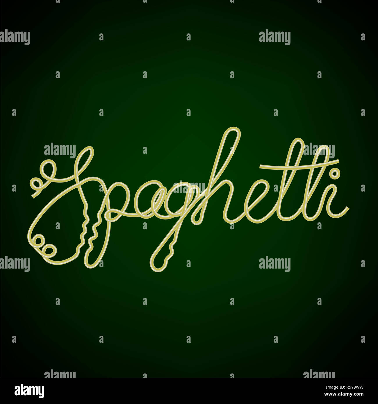 Boiled Floury Spaghetti Text Stock Photo - Alamy