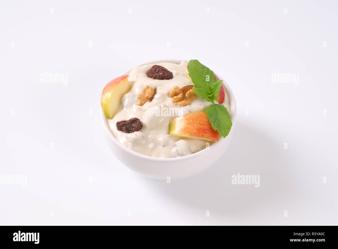 cream cheese with apples, nuts and raisins Stock Photo - Alamy