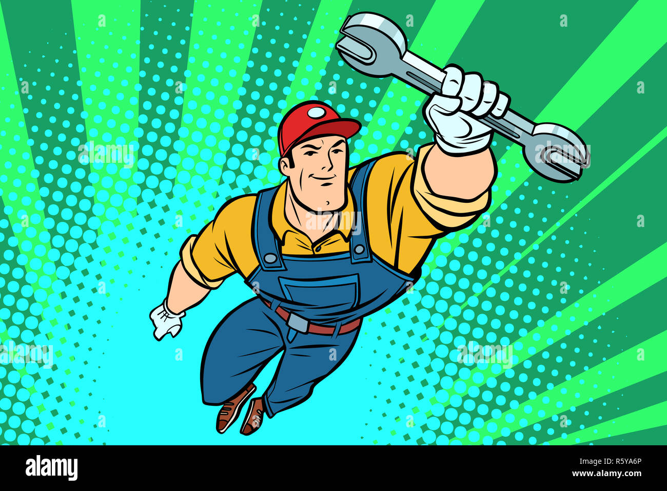 Plumbing service plumber cartoon design hi-res stock photography and ...