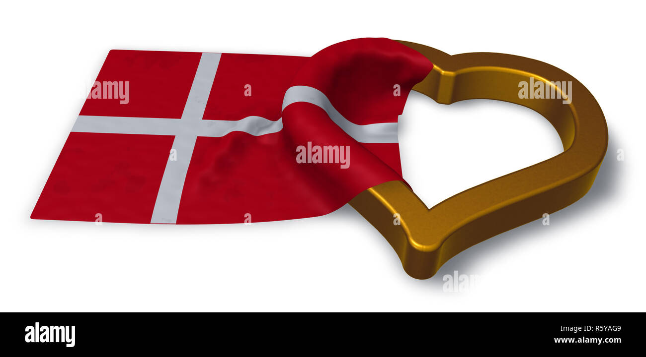 flag of denmark and heart Stock Photo - Alamy
