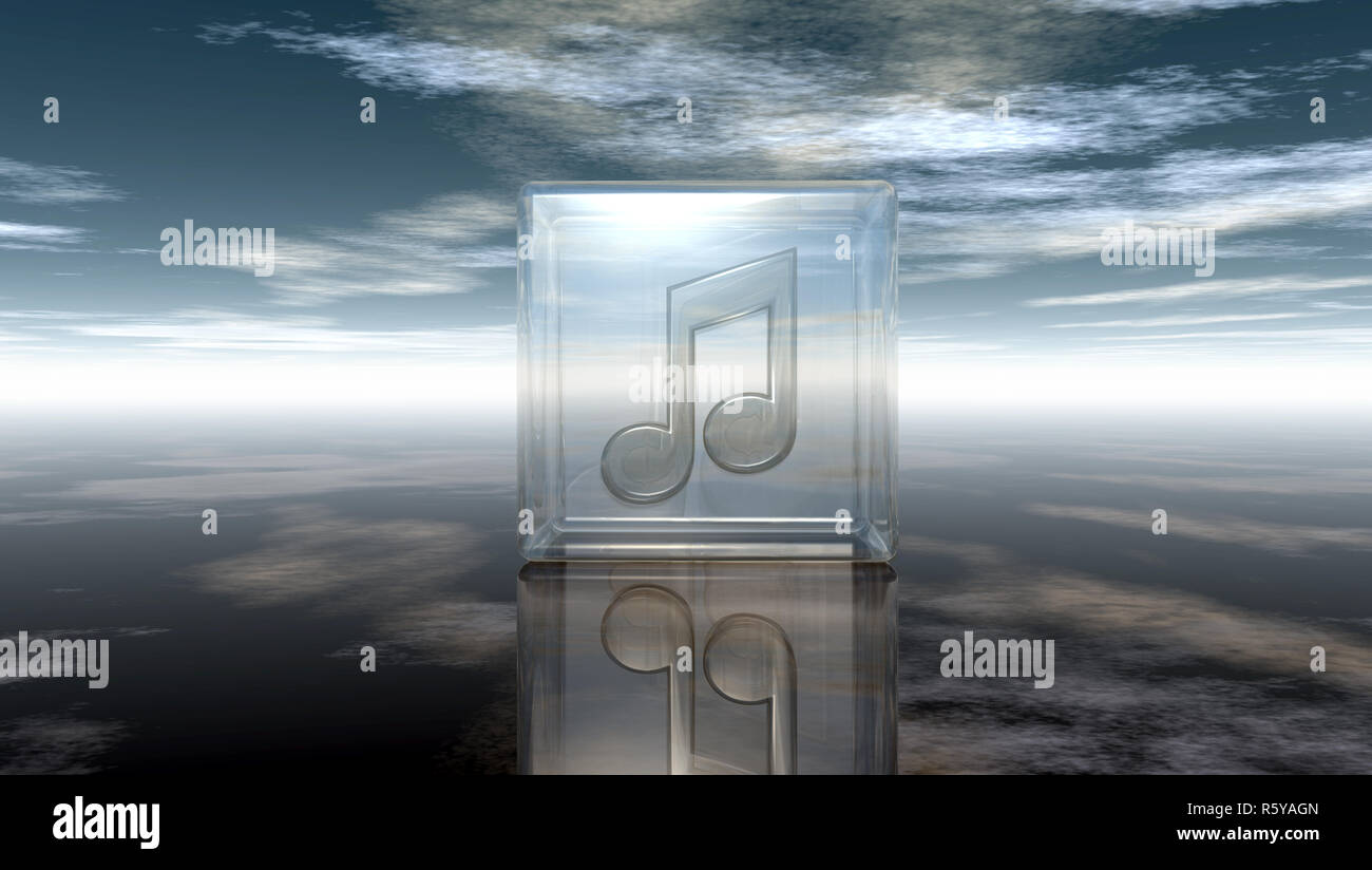 music notes in glass cubes Stock Photo - Alamy