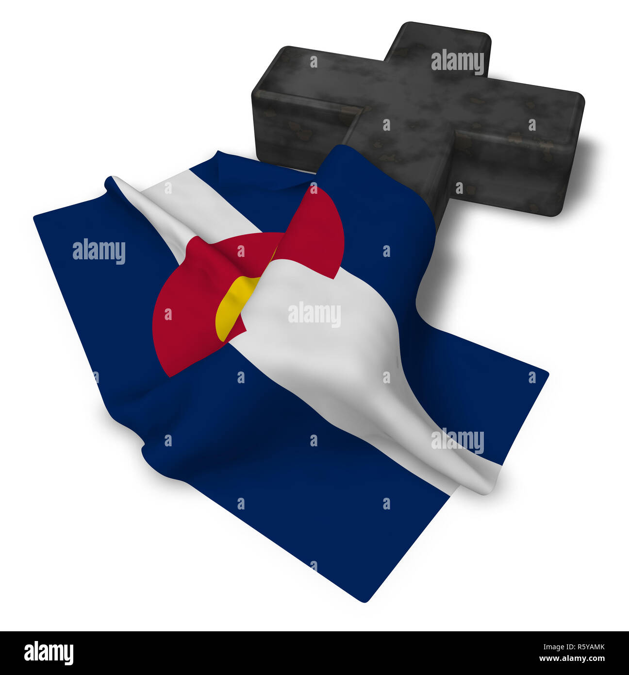 christian cross and flag of colorado Stock Photo - Alamy