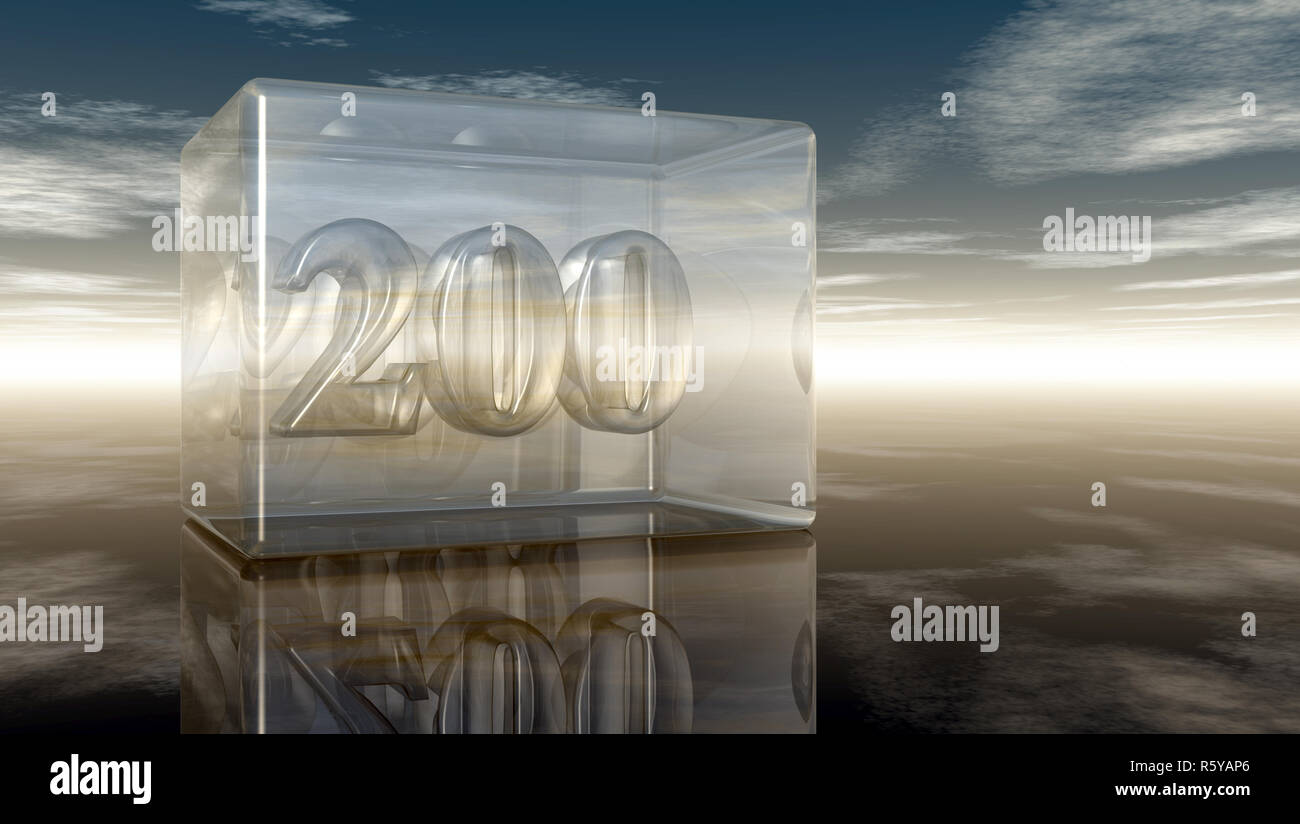 the number two hundred in glass cubes Stock Photo - Alamy