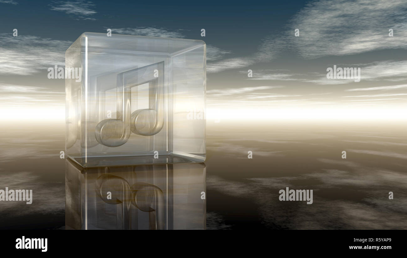 music note in glass cubes Stock Photo - Alamy