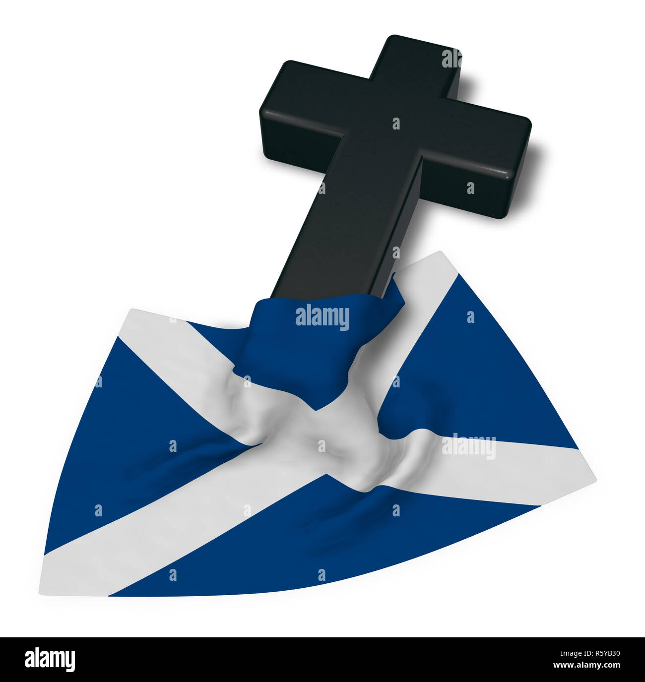 christian cross and flag of scotland Stock Photo - Alamy